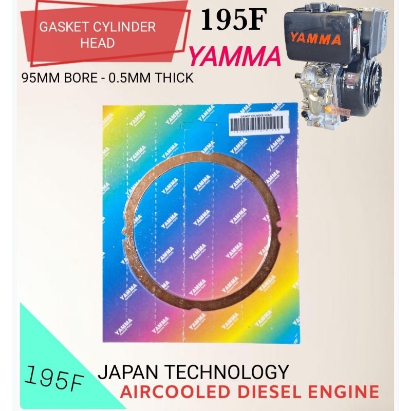 GASKET CYLINDER HEAD YAMMA 195F 0.5MM AIRCOOLED DIESEL ENGINE | Shopee ...