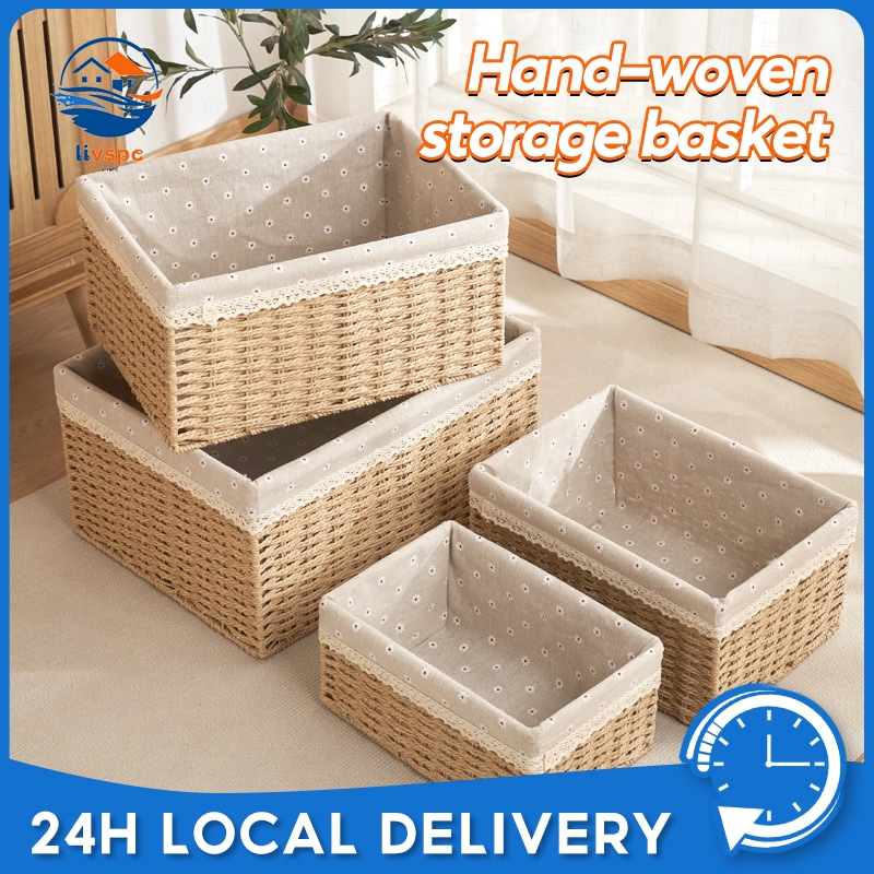 Rattan basket wicker basket Hand knitting storage box fruit snack ...