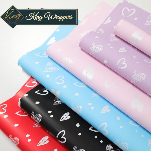 20pcs per pack Artsy Heart Design Flower Bouquet Wrapper Floral Wrapper ...