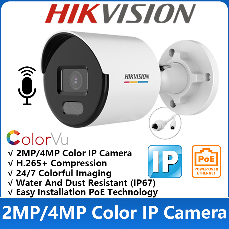 Hikvision 2MP/4MP 24/7 Colorful Bullet IP Camera Outdoor IP67 With ...