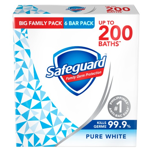 Safeguard Value Pack Pure White Bar Soap 6pid 115g | Shopee Philippines