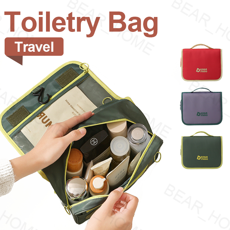 Folding Toiletry Bag Hanging Travel Cosmetic Bag Pouch Waterproof ...