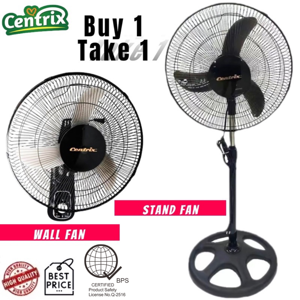 BUY 1 TAKE 1 Electric fan Stand Fan + Wall Fan PER PC 16-Inches ...