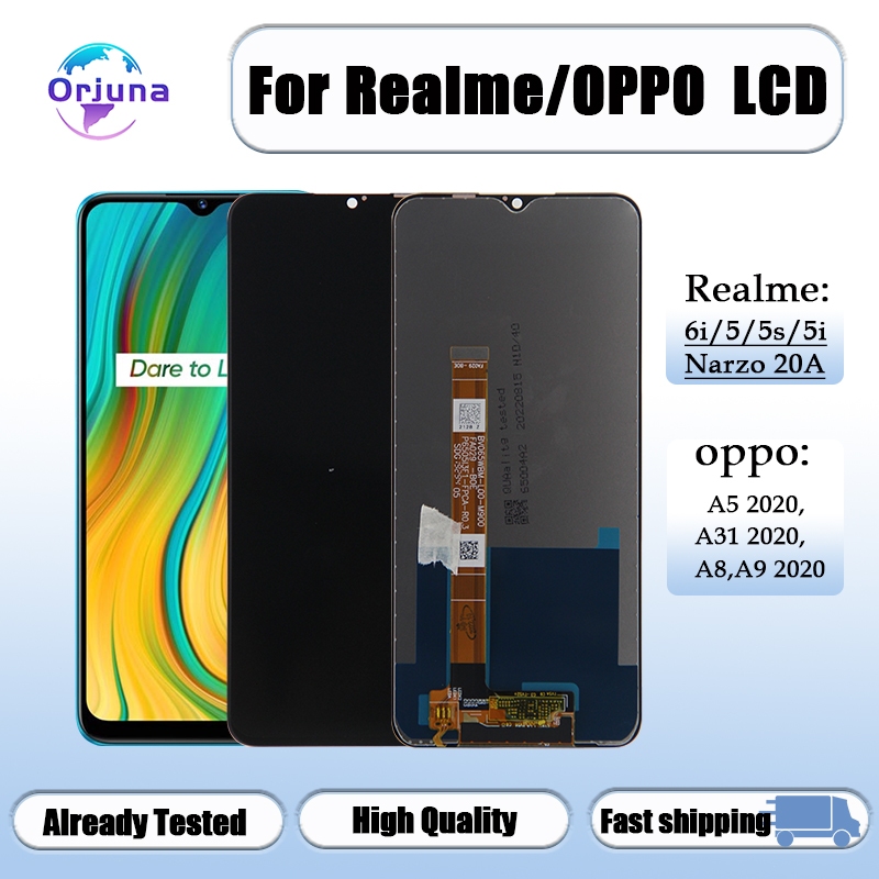 For Realme C3 5s 5i 6i Narzo 20A LCD Display For OPPO A5 2020 A8 A9 ...