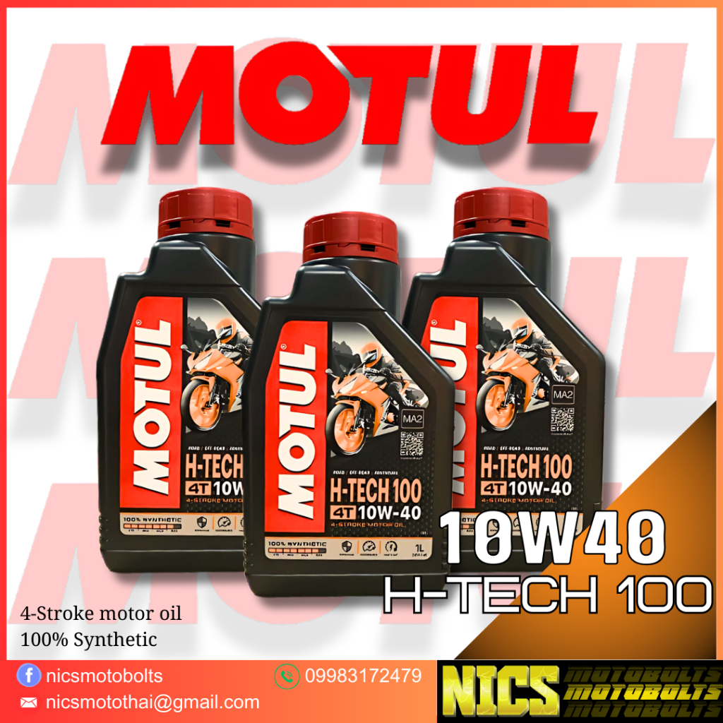 nicsmotoph - MOTUL H-TECH 100 LUBRICANT OIL (10W40) ORIGINAL 1 LITER ...