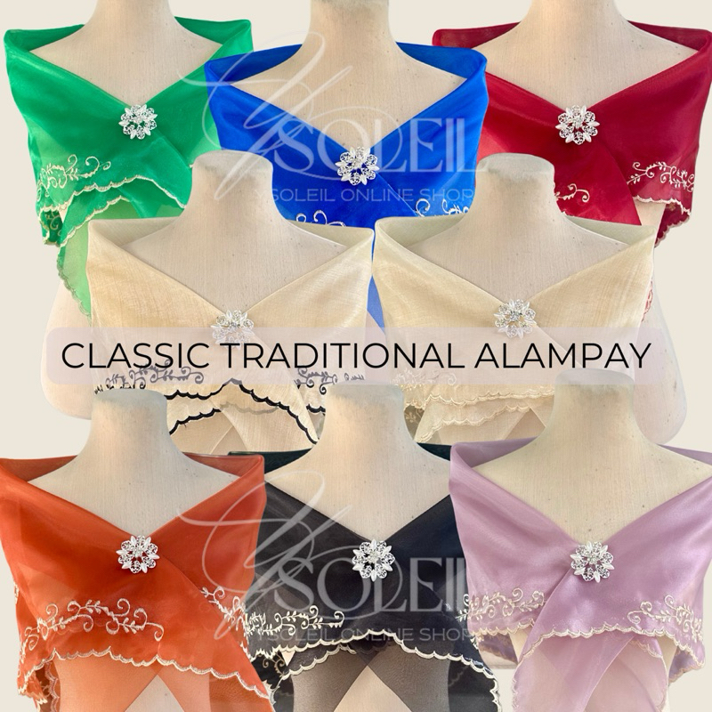 Filipiniana Alampay Embroidered – FREE BROOCH (random design) | Shopee ...