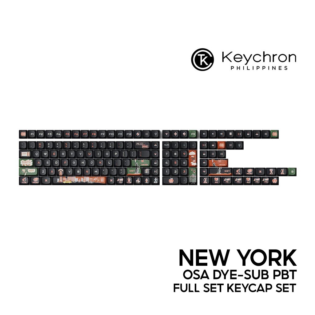 Keychron OSA Dye-Sub PBT Full Set Keycap Set - New York, T40 | Shopee Philippines