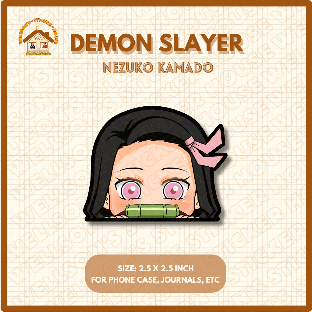 Anime Demon Slayer Nezuko Kamado Vinyl Waterproof Chibi Matte Peeker ...