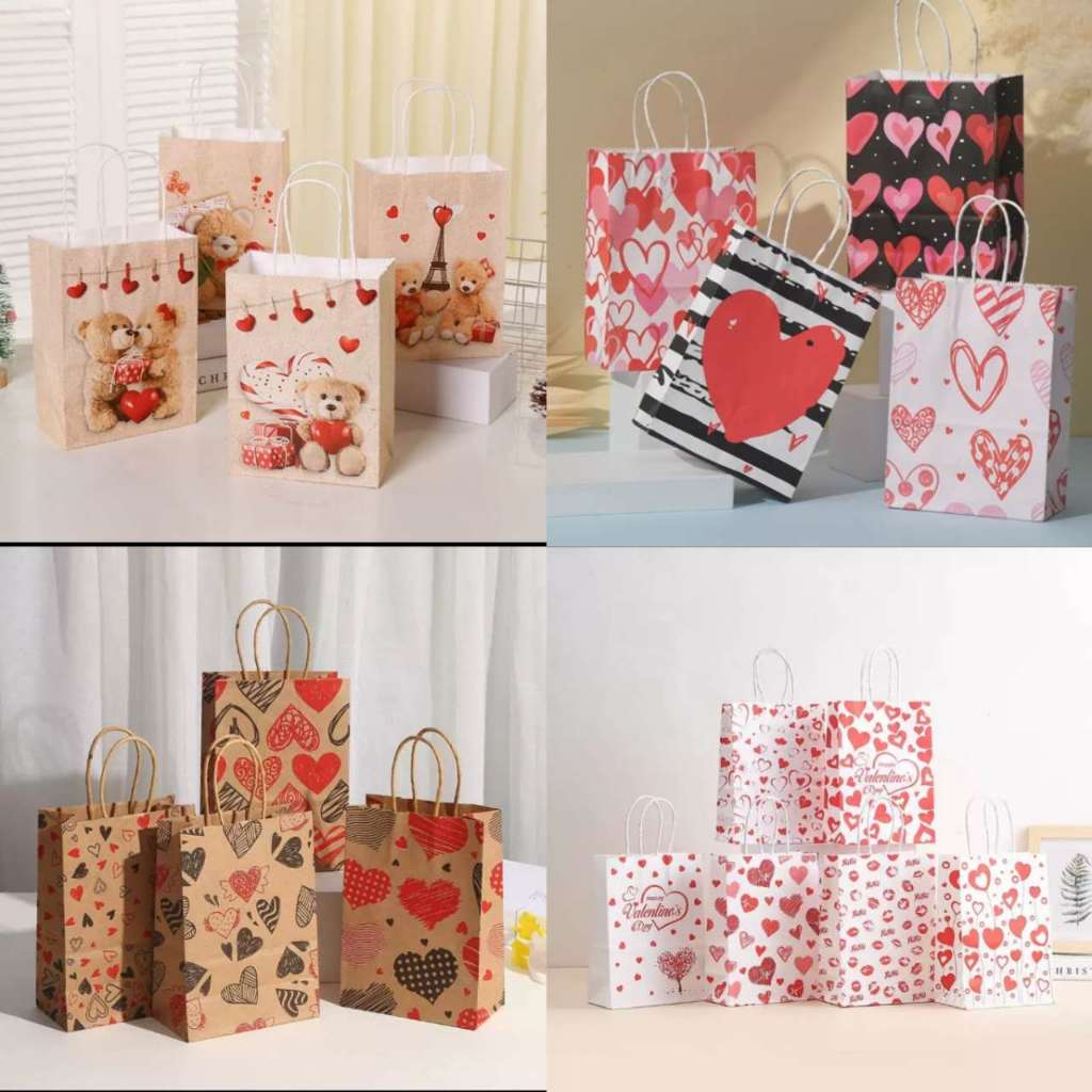 12 pcs/pack Happy Valentine's day Wedding love theme Party Gift bag ...
