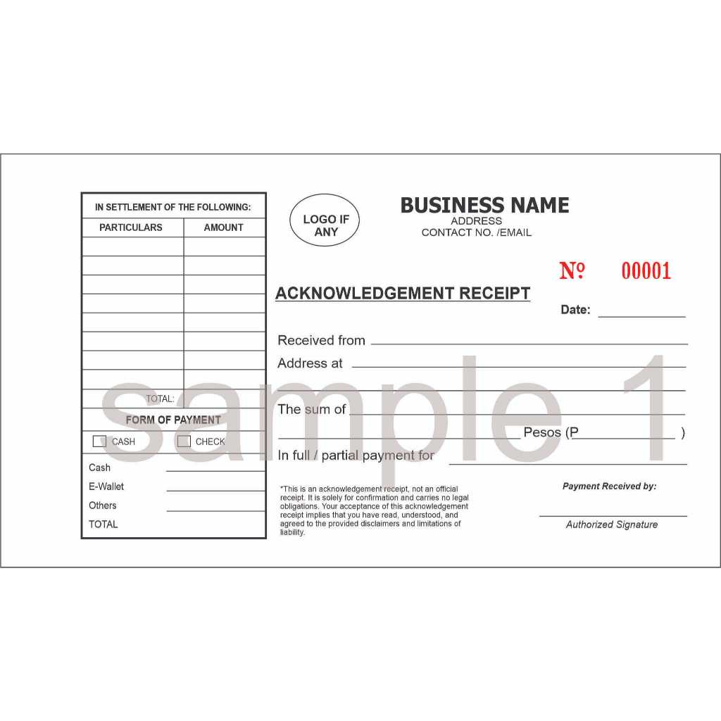Customized Acknowledgement Receipt | Shopee Philippines