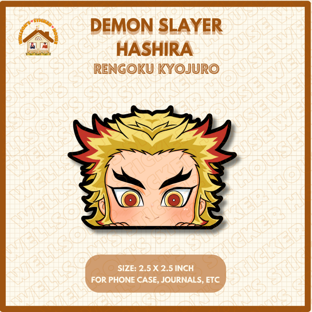 Anime Demon Slayer Rengoku Kyojuro Vinyl Waterproof Matte Peeker ...