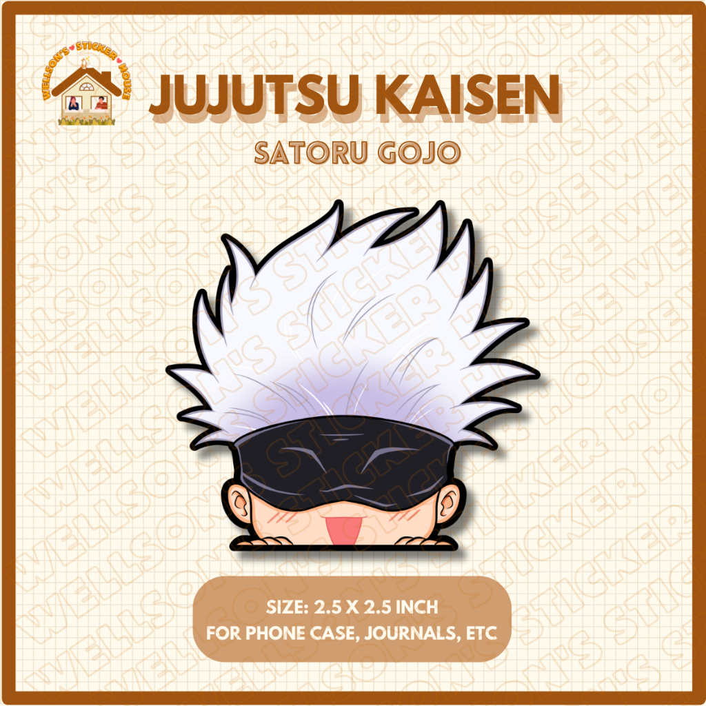 Anime Jujutsu Kaisen Gojo Satoru with eye patch Vinyl Waterproof Matte ...