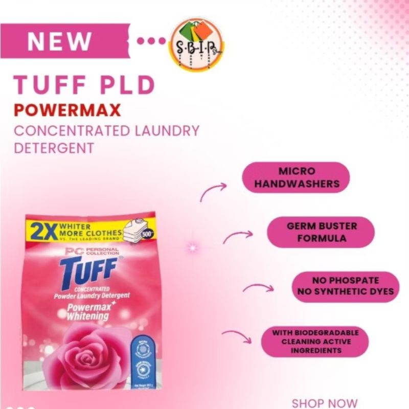 TUFF PLD POWERMAX CONCENTRATED POWDER LAUNDRY DETERGENT 800G | Shopee ...