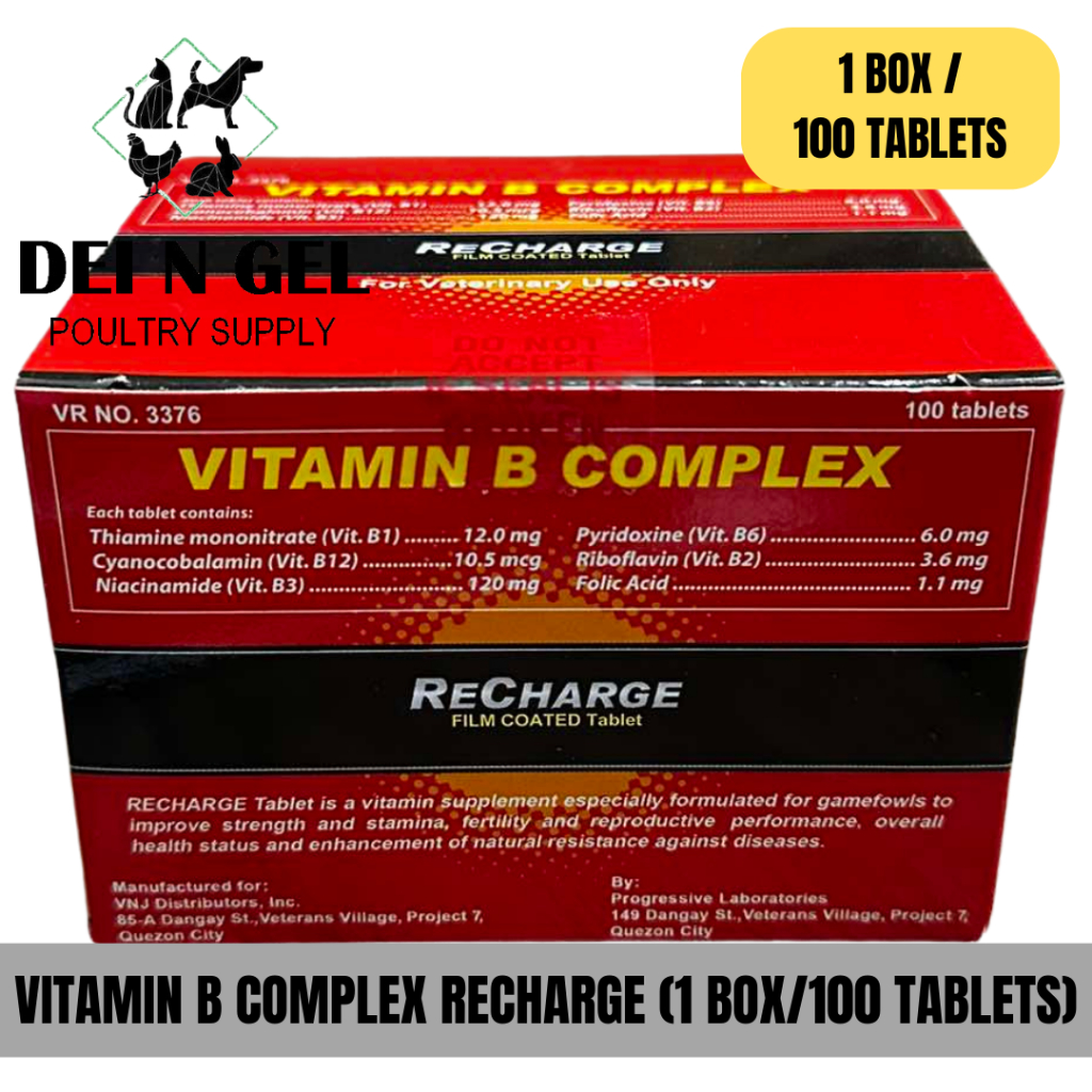 Recharge B Complex for Gamefowl (1 BOX/100 TABLETS) | Shopee Philippines