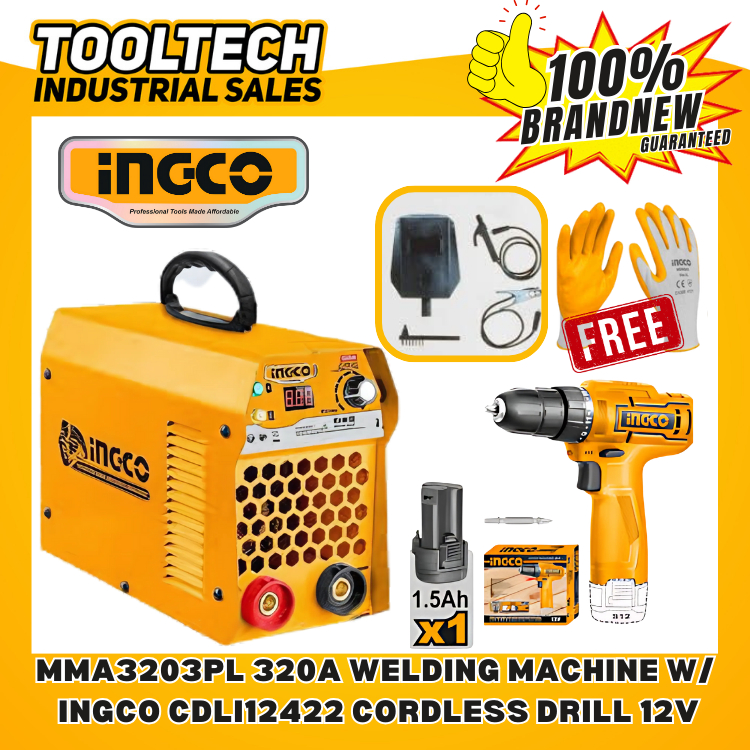 INGCO MMA3203pl 320amps Inverter Welding Machine W/ INGCO Cdli12422 ...