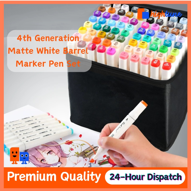 HIGHTUNE 80 Colors Marker Set for Art Students Dual Tip Color Alcohol ...