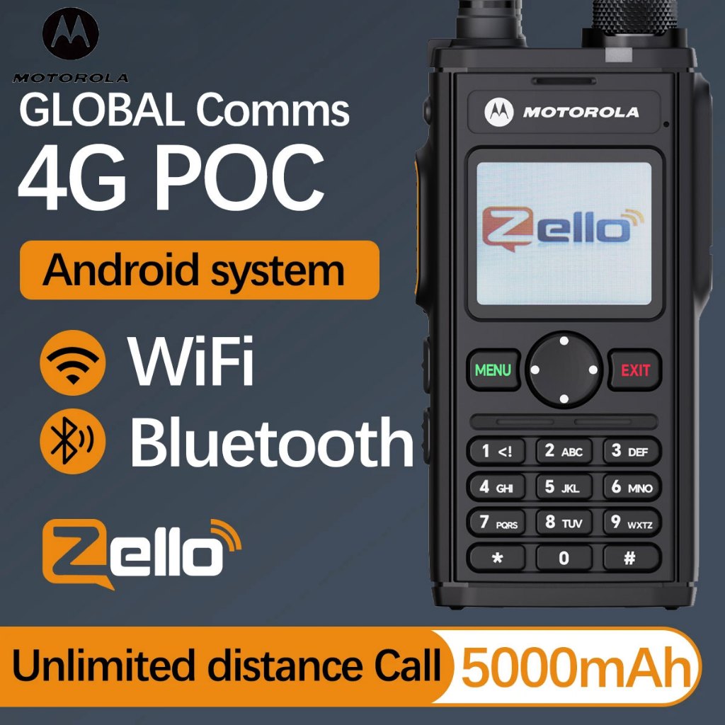 MOTOROLA T92 walkie talkie long range 5000KM ZELLO radio 4G POC WIFI ...