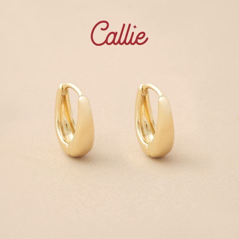 Callie 14k Gold Plated Oval Chunky Hoop Earrings Shop Callie | Shopee ...