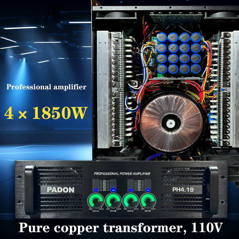 1850W x 4-channel professional power amplifier for stage outdoor KTV DJ ...