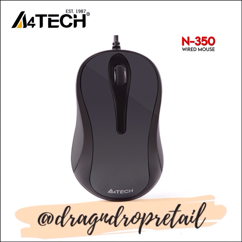 A4TECH N-350 V-Track PadLess USB Wired Optical Mouse (Grey) | Shopee ...