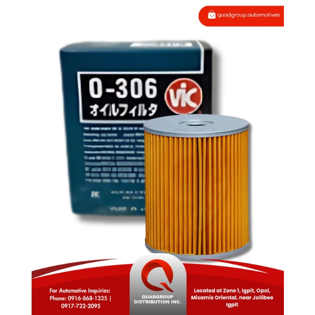 VIC : O-306 - OIL FILTER ( PAPER TYPE ) 4DRS CANTER | Shopee Philippines