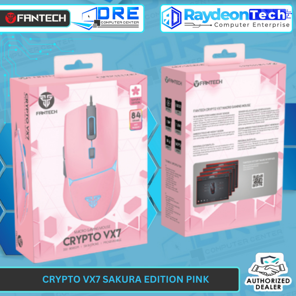 Fantech Crypto VX7 Wired Programmable Gaming Mouse for Laptop and PC ...