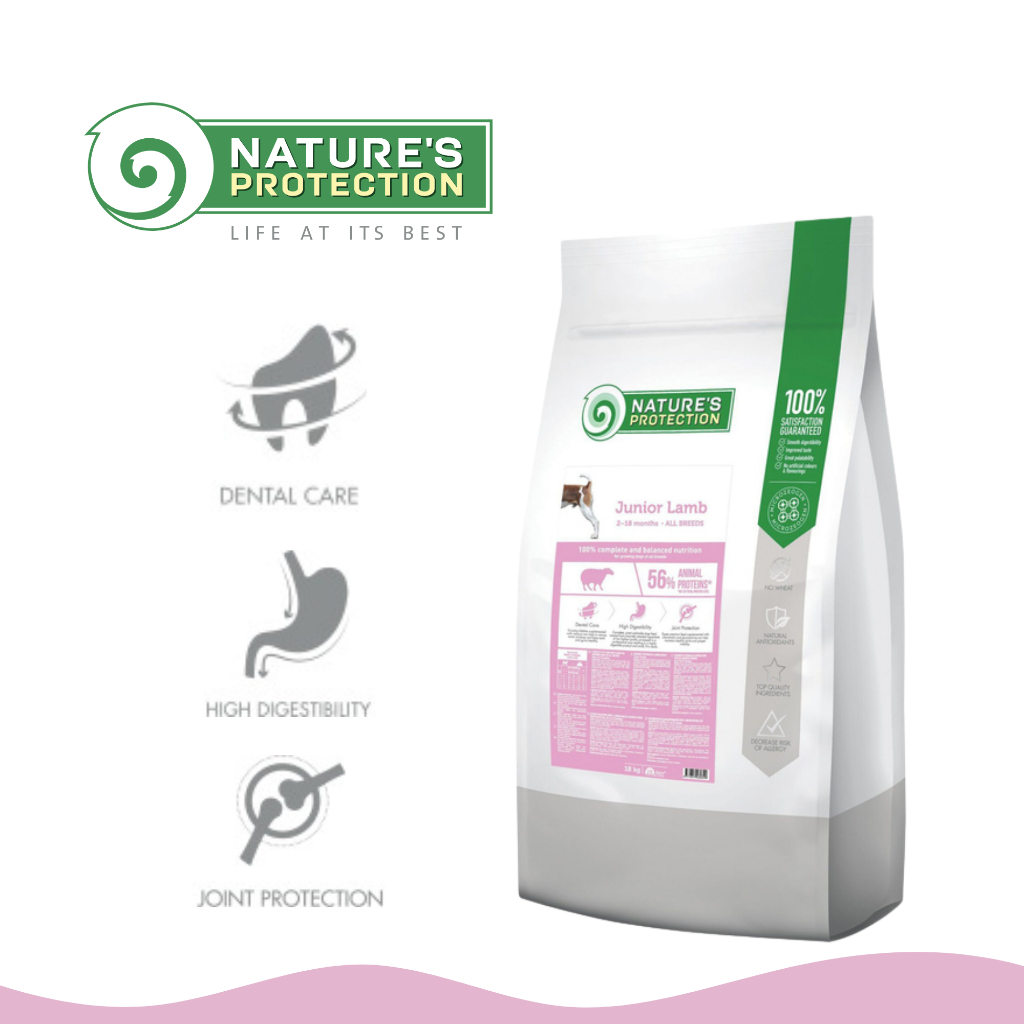 Nature's Protection Junior Lamb (2-18 months) All Breeds 18kg for Dogs ...
