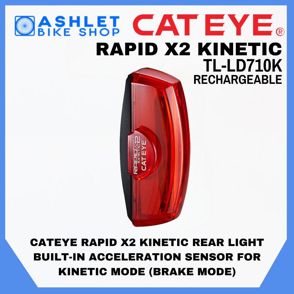 CATEYE Rear Light RAPID X2 KINETIC TL-LD710K Rechargeable Tail Light w ...