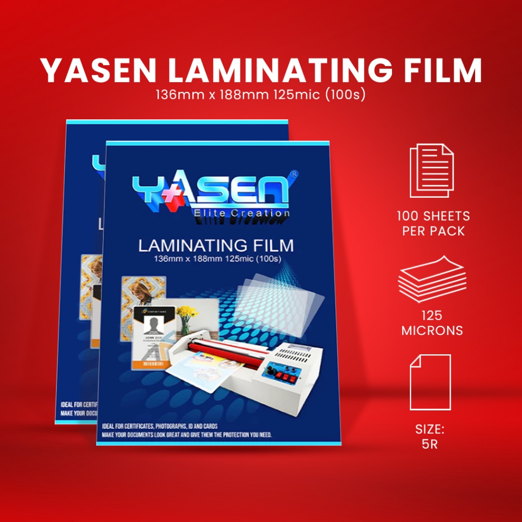 Yasen Laminating Film 5R 136mm × 188mm 125 Microns (100 Sheets) | Shopee Philippines