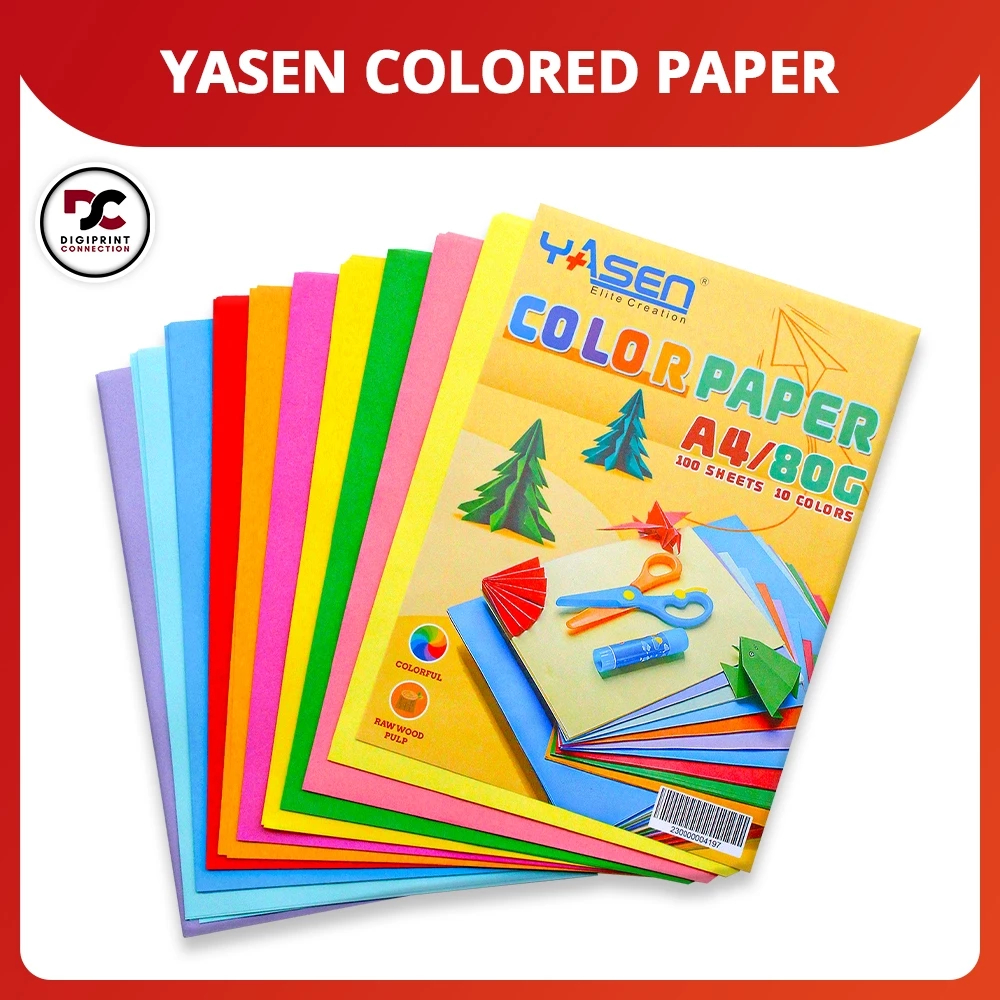 Yasen 100sheets Colored Paper A4 Size | 80gsm | 10 colors ...