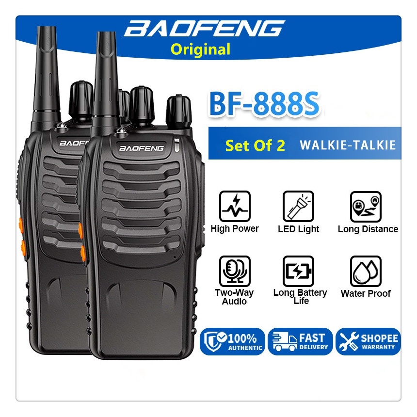 Original BF 888S UHF 400~520MHz Ham Walkie Talkie Portable Two Way Radio 5W 2800mAh 16 Channel ...