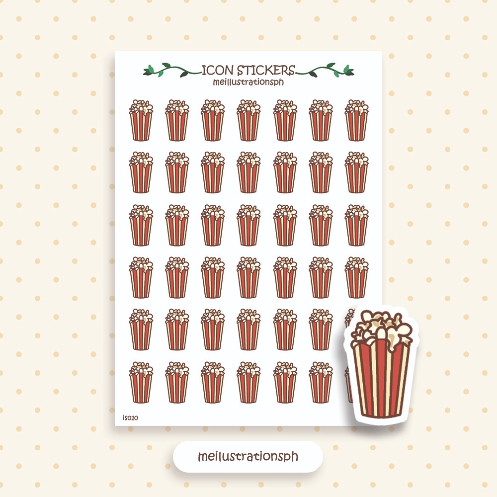 Movie Time Mini Icon Sticker Sheet, Journal, Bujo, Planner Sticker Sheets , meillustrationsph ...