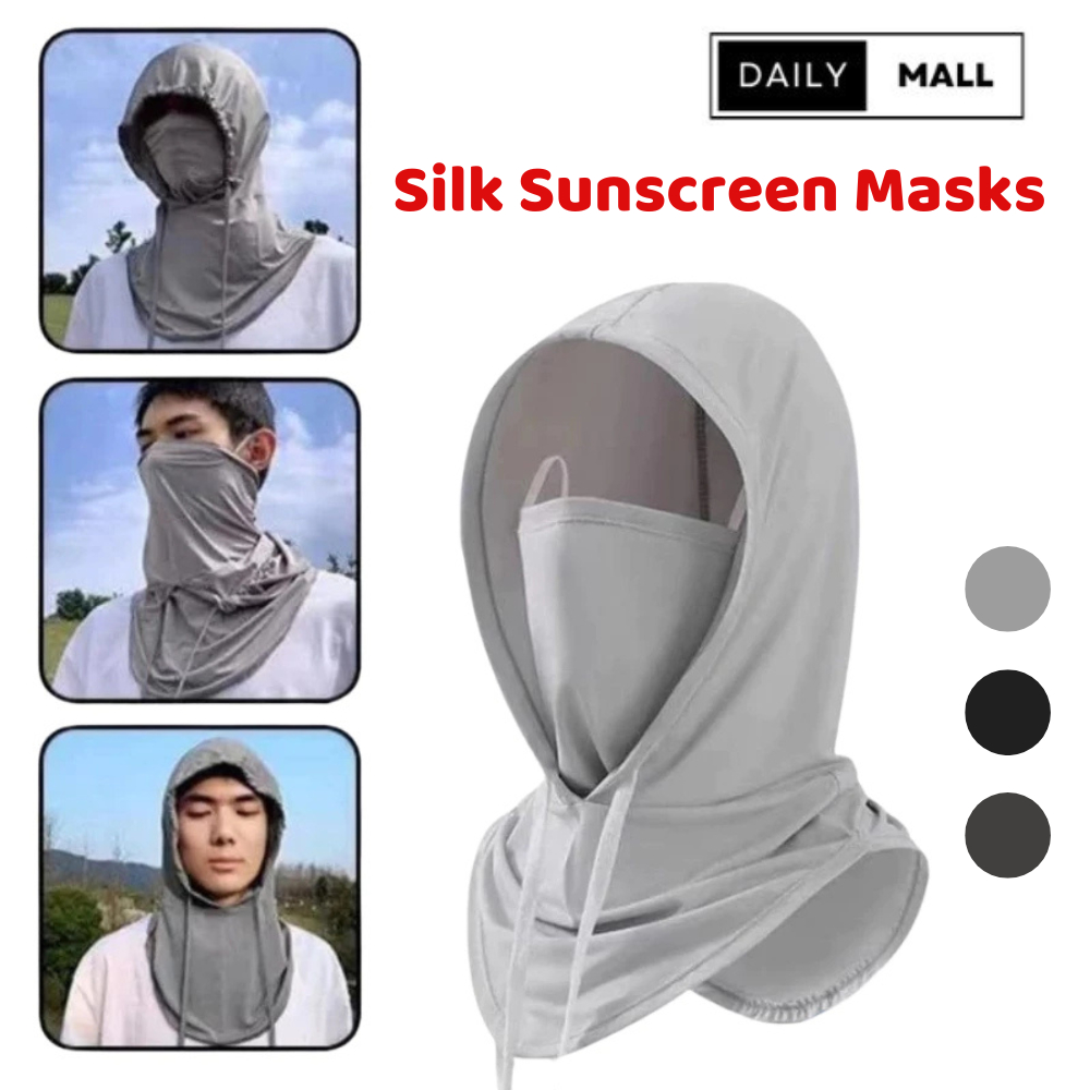Summer Ice Silk Sunscreen Masks Neck Cover Outdoor Riding Fishing Long ...