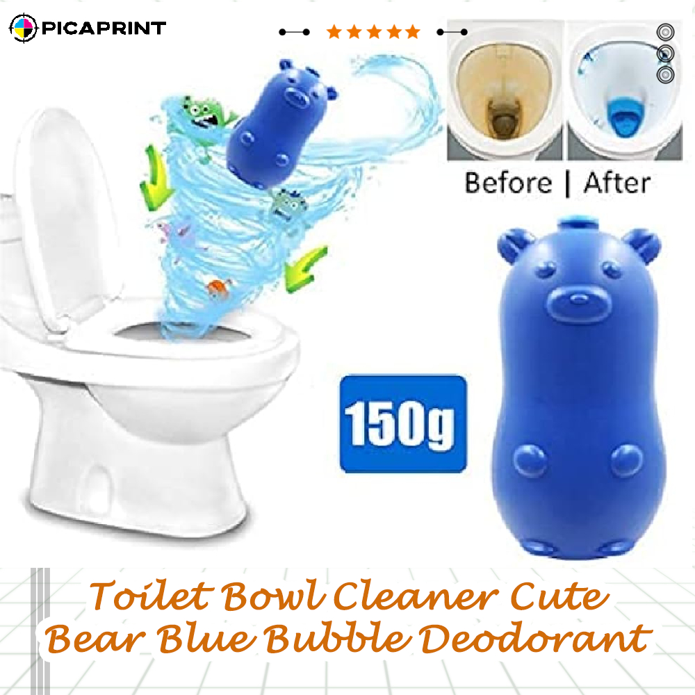 1pc Toilet Bowl Cleaner Cute Bear Blue Bubble Deodorant Magic Automatic ...