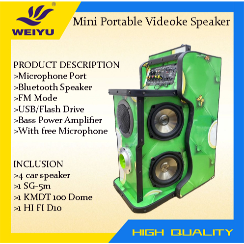 Videoke Set Mini Bluetooth Speaker with Microphone and USB/Flash drive ...