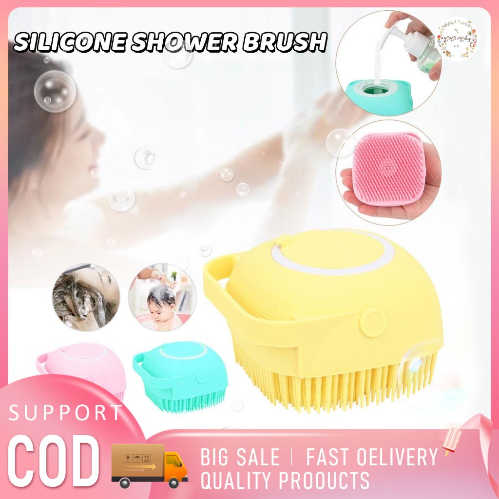 CICI Baby Kid Silicone Head Massage Bath Brush Body Shampoo Shower Foot ...