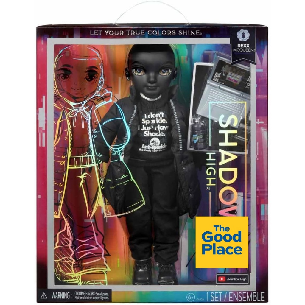 MGA Rainbow High Shadow High Rexx McQueen Doll Black Fashionable Outfit ...