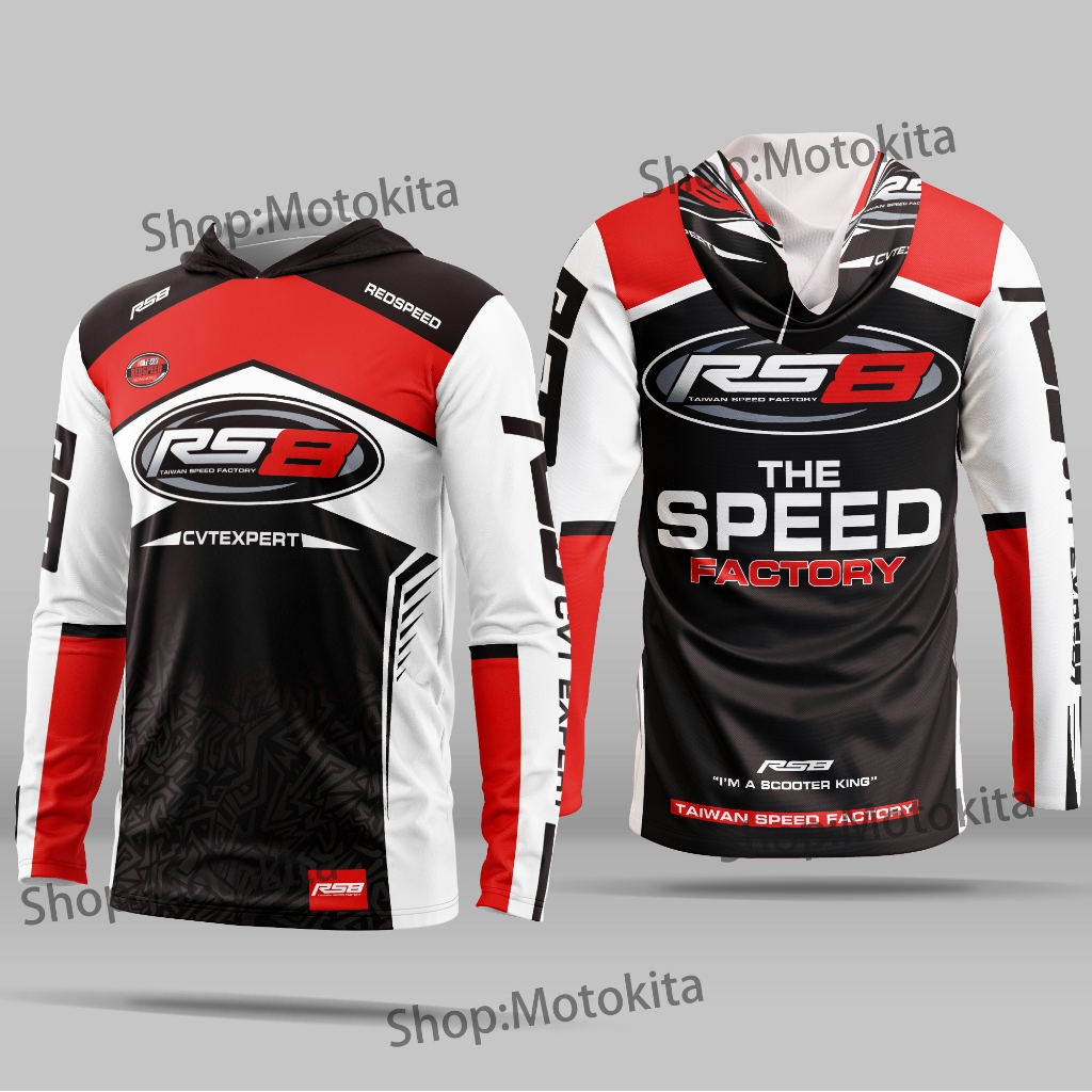 Hoodie Warmer Jersey Motor for men Hood Motorcycle Long Sleeve T-shirt Full Sublimation Jersey ...