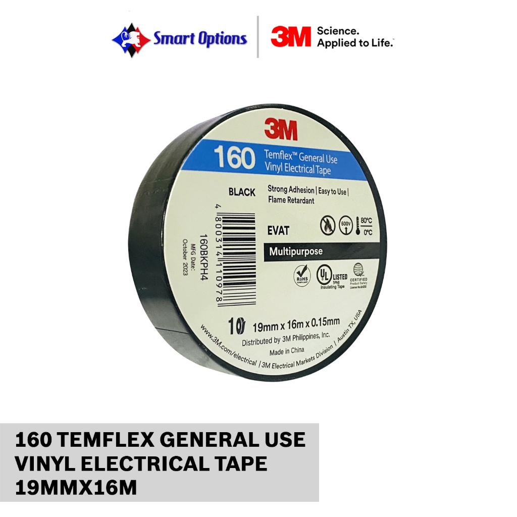 3M 160 TEMFLEX VINYL ELECTRICAL TAPE 19MMX16M | Shopee Philippines