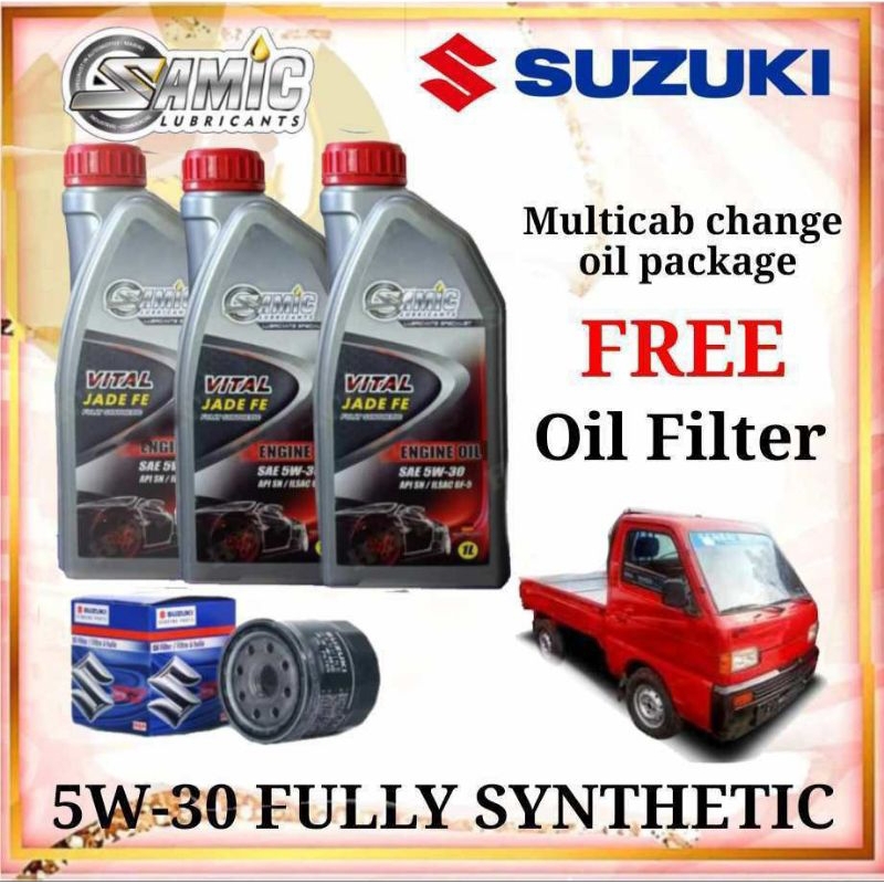 Multicab Change Oil Bundle Samic Engine Oil 5W-30 Fully Synthetic ...