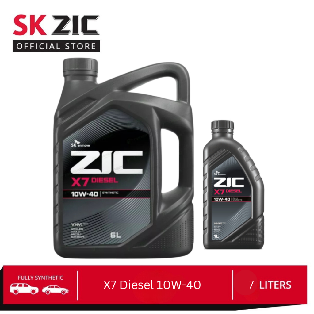 SK ZIC X7 DIESEL 10W-40 7L Fully Synthetic Engine Oil | Shopee Philippines