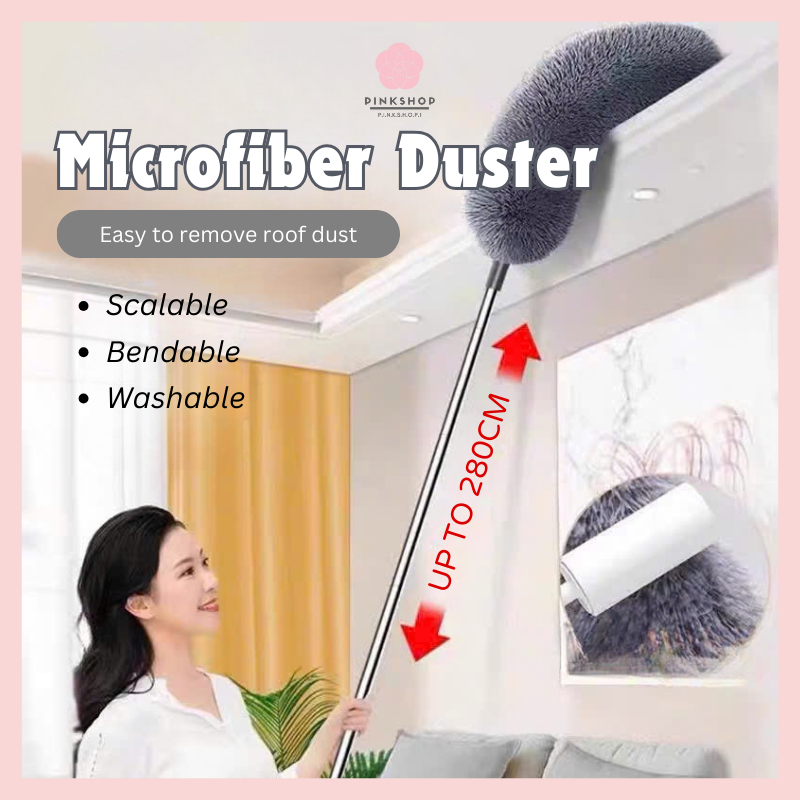 280cm Feather Duster Long Pole Microfiber Duster Dust Cleaning Tools ...