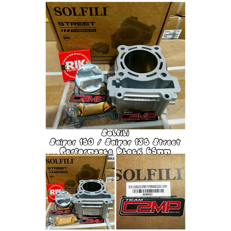 Solfili Sniper 150 135 65mm Chrome Bore Dome Type Casting PistonStreet ...