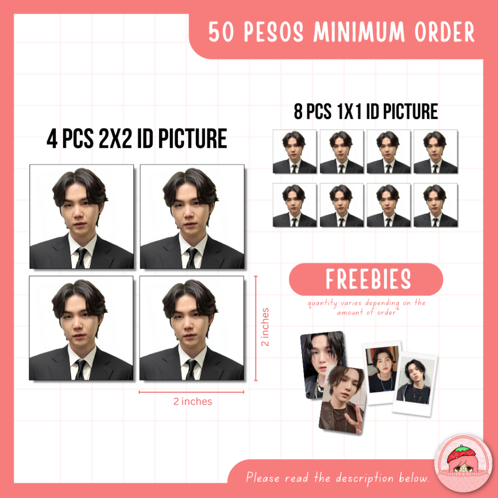 SUGA MIN YOONGI 1X1 2X2 ID PHOTO PC PHOTOCARD UNOFFICIAL FANMADE PRINT ...