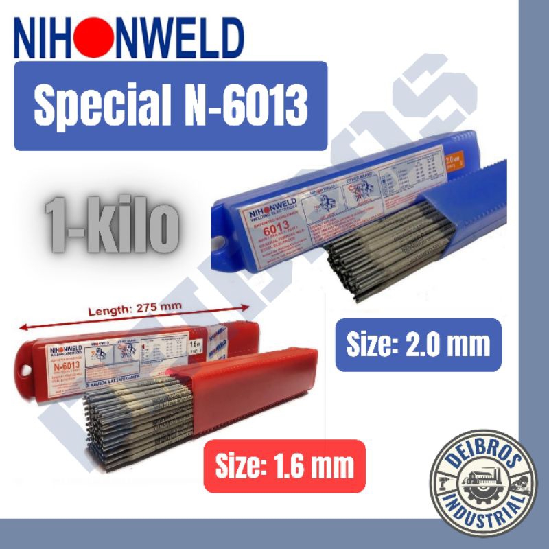 NIHONWELD WELDING ROD SPECIAL N-6013 × 1.6mm & 2.0mm, 1kg/pack | Shopee ...