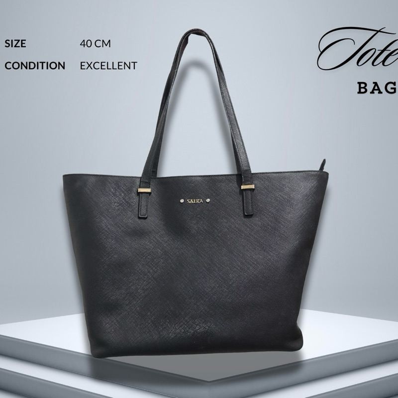 PRELOVED SAERA STAND ALONE TOTE BAG (40cm) | Shopee Philippines