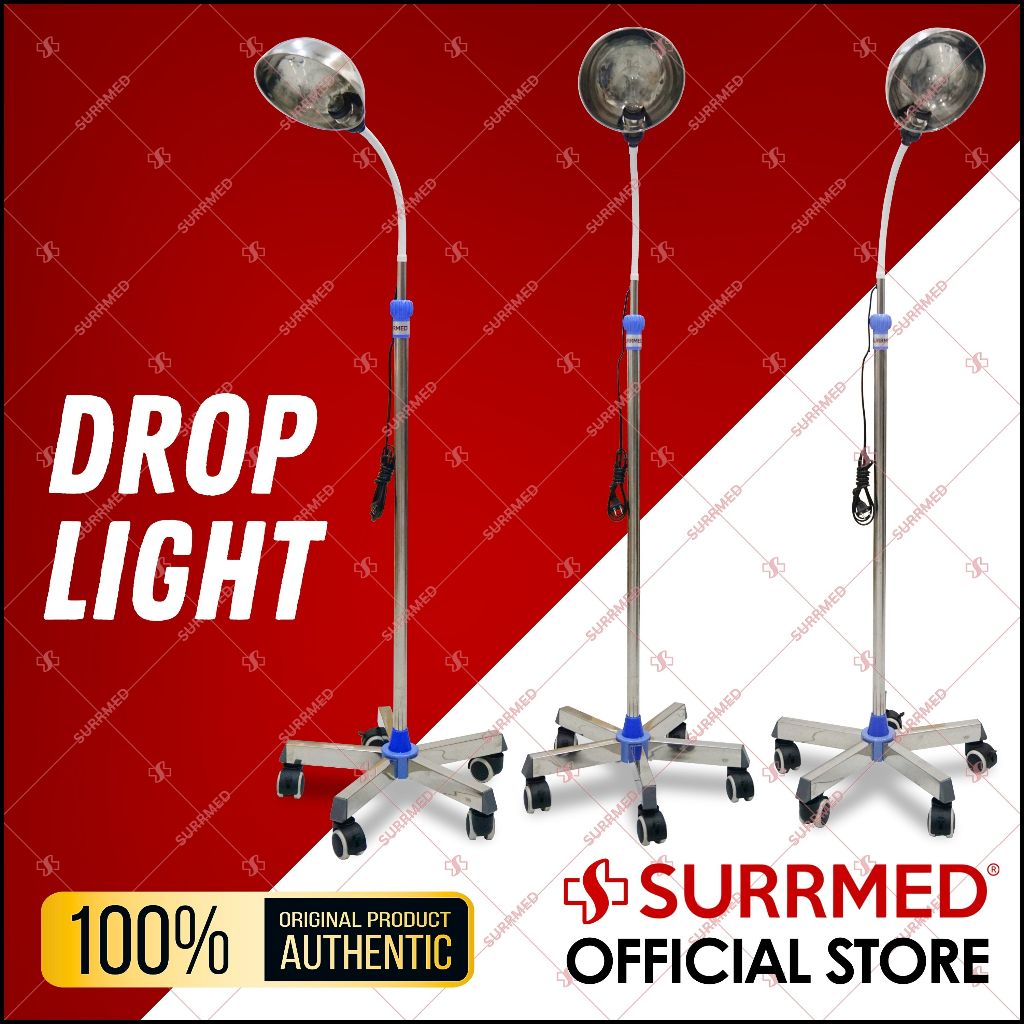 SURRMED 5-Wheel Medical Drop Light Stand | Adjustable Mobile Exam Lamp ...