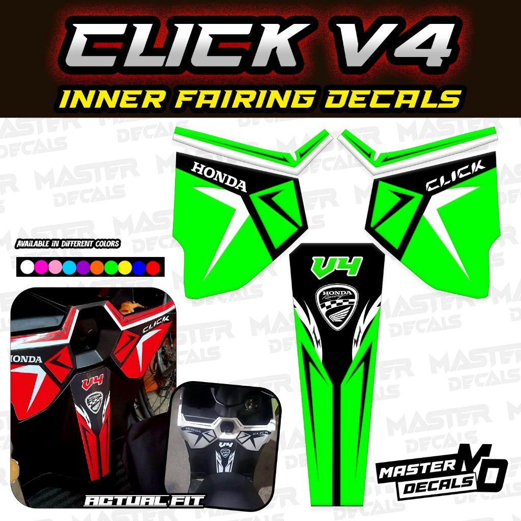 Honda Click V4 Inner Fairing Sticker Decals Printed Laminated ...