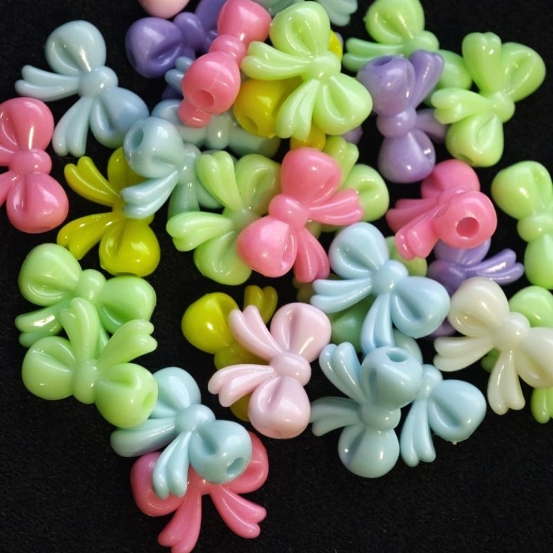 60 PCS PASTEL ACRYLIC RIBBON BEADS | Shopee Philippines