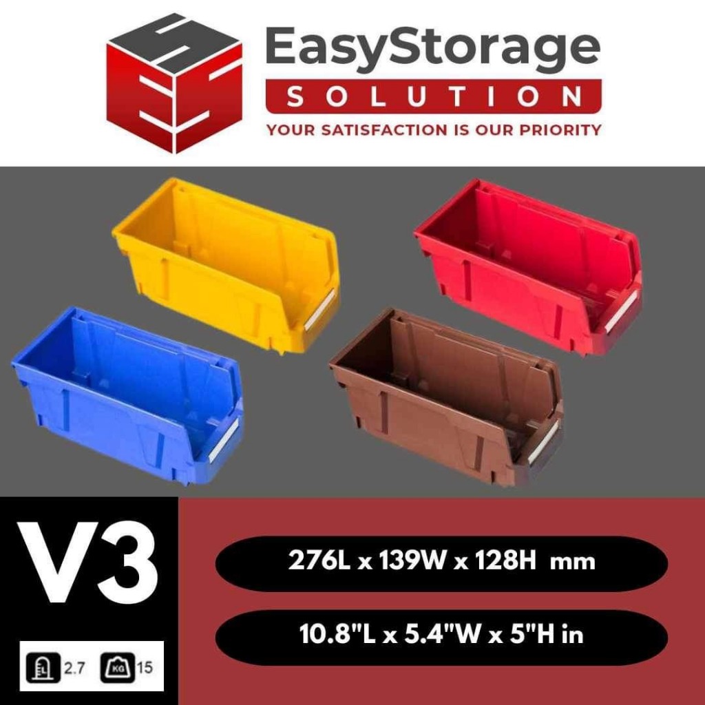 V3 Heavy Duty Stackable Storage Bins Warehouse Plastic by EasyStorage ...